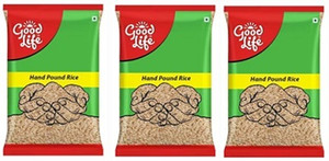 GOODLIFE Hand Pound Rice-3 kg Brown Sona Masoori Rice (Medium Grain ...