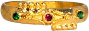 SH Fashions SH Fashions Panchaloha (Impon) Fancy Bronze Onyx, Ruby Ring ...