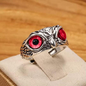 ringzinnie Owl Eye Ring For Boy and Girl (Adjustable) Alloy Silver ...