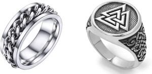 Sunshine Creations Trendy Stylish Triangle Vikking Ring And Silver ...