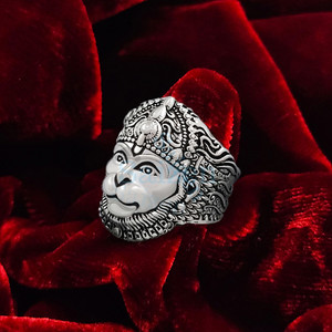 Gift Nest Hanuman Ring Warrior Protector Ramayana Hinduism Silver ...