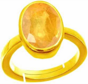 KUNDLI GEMS Yellow sapphire Ring Natural Stone Certified Pukhraj Stone ...
