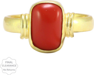 SR Swasti Retail 4.25 Ratti Red Coral Ring ADJUSTABLE| Moonga Ring ...