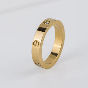 MoonMade Leve Gold Ring Stainless Steel Cubic Zirconia Gold Plated Ring ...