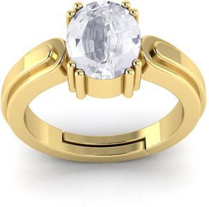 kanvi Natural Safed pukhraj stone ring for man and women 7.50 ratti A+ ...