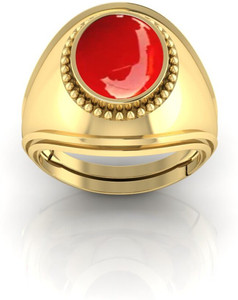 TODANI JEMS 12.25 Ratti Manikya Gemstone Adjustable Ring With Lab ...