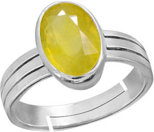 CEYLONMINE Guru Graha Rashi Ratan Panchdhatu Ring Metal Sapphire Silver ...