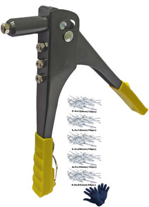 Inditrust Yellow 9.5" Hand Riveter 2.4mm, 3.2mm, 4.0mm, 4.8mm & 50 ...