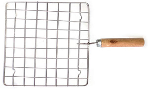 ONTOMO Papad Chapati Roti Grill Jali With Wooden Handle 1 kg Roaster ...