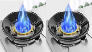 SEVENSPACE Black Gas Stove Stand Gas Saver Jali Ring Fire & Windproof ...
