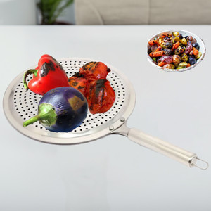 CHEF TURTLES Stainless Steel Roaster Grill Tandoor Papad Jali, Gas ...