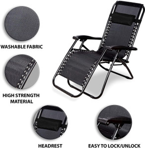 Star Work BLACK REST CHAIR ZERO GRAVITY RELAX CHAIR Metal 1 Seater ...