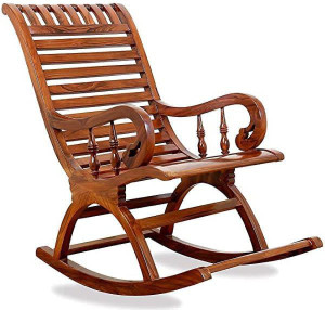 Soul Light Art Sheesham Wood Ergonomic Rocking Chair Rolling Chair Arm ...