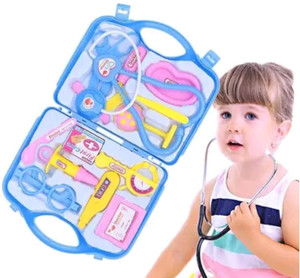 srpking Pretend Play Doctor Set With Fordable Suitcase For Kids-Pink ...