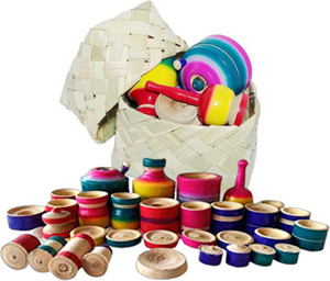 TGH Traditional Wood Kitchen Set - Multi Colour Choppu Saman Set 32 ...