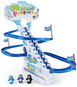 shipsify Happy Penguin Slide Toy Set Automatic Stair-Climbing Penguin ...