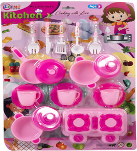 KTRS Kitchen Sets Plastic Kitchen Cooking LEEMO Kitchen Play Set 18 ...