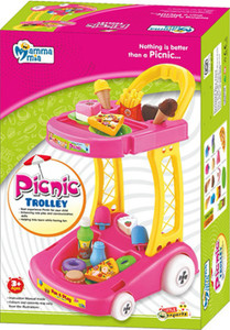 Jayaansh Traders Big Jumbo Size Picnic Trollly Role Play Set For Kids ...