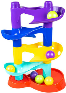 zokato Layer Roll Swirling Tower Ramp Toy with 6 Puzzle Rattle Balls ...