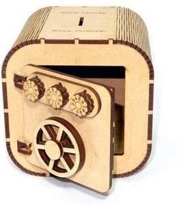 HAUSA07 Wooden Mini Locker with Security Password Money Bank Coin Bank ...