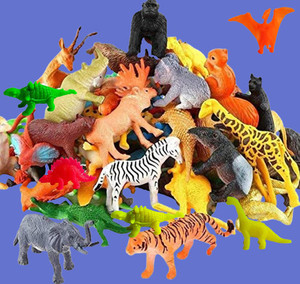 vworld Jungle Animals Figure Toys Play Set, Realistic Wild Plastic ...