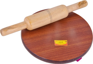 Shivshakti Arts Indian Wood Roti Maker with Wooden Belan/Rolling Board ...
