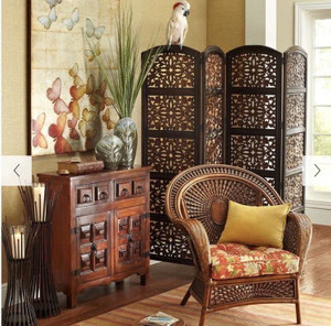 Soul Light Art Wooden Room Divider | 4 Panel Round Design Partition ...