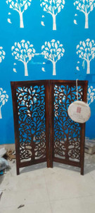India wood mart Wooden Room Divider | 2 Panel Design Partition | Wood ...