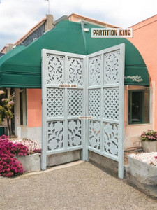 PartitionKing Wooden Room Divider Partition| Brown (4 Feet 4 Panel ...