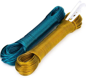 Imaashi 10 Meter Each PVC Coated Anti-Rust Steel Wire Rope Clothesline ...