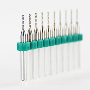 TECHDELIVERS 10 Pieces PCB Micro Drill bit Set CNC Mini Solid Carbide ...