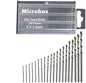 NITYA New 20pcs Mini Micro-Drill Bits Set & Aluminum Hand Drill & Case ...
