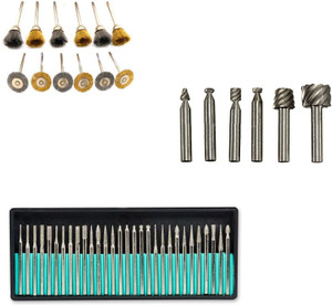 Digital Craft 12Pc Wire Brush Set,30Pc Diamond Burs Set,6Pc HSS Rotary ...