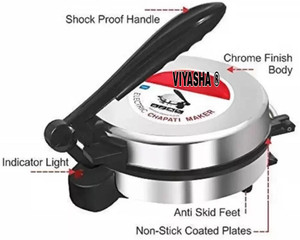 Viyasha ®Indian Chapati Roti/Maker 1 year warranty Model ST Roti and ...