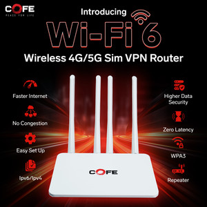 COFE CF-05-CT04 (Wi-Fi 6) Support 4G/5G Sim VPN Router Support Type-C ...