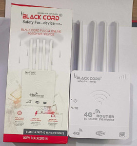 Black Cord COSMICROUTER 4G Router 2.1 GHz 300 Mbps Wifi Speed Single ...