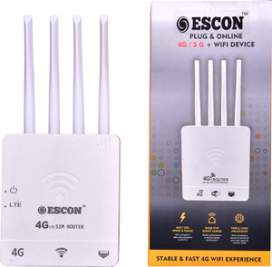 ESCON TECH ESN4G Wireless Router 2.4 GHz 150 Mbps Wifi Speed Dual Band ...