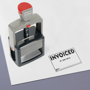 Printtoo Heavy Duty Stamp with Invoiced by Text Office Self Inking ...