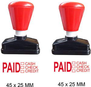 PrintX Paid Stamp cash cheque credit marking red combo SELF INK RUBBER ...