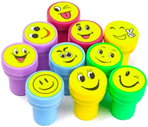 rza Emoji Stamp with Smile Design Face Stamp Toy for Kids Pack of 10 ...