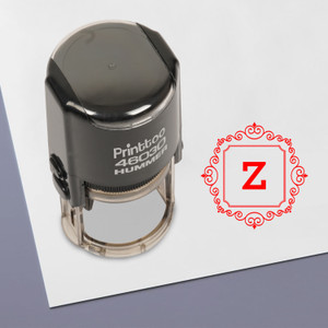 Printtoo Square Swirl Border Alphabet Z Initial Self Inking Rubber ...