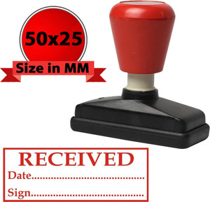 Rich Square Received Self Ink Rubber Stamp Red Ink Size: 50x25 MM Self ...