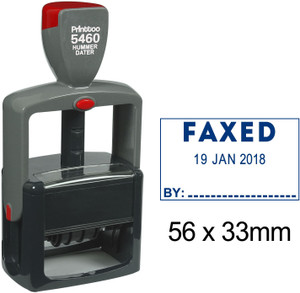 Printtoo with Faxed by Text Heavy Duty Dater Stamp Self Inking Office ...