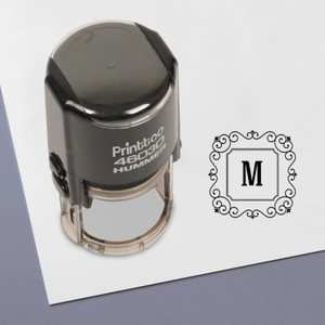 Printtoo Alphabet M Initial Square Swirl Border Self Inking Rubber ...