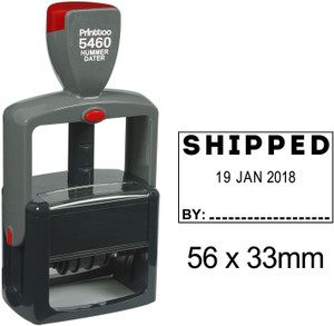 Printtoo with Shipped by Text Heavy Duty Dater Stamp Self Inking Office ...