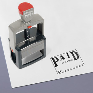 Printtoo Heavy Duty Stamp with Paid by Text Office Stationery Self ...