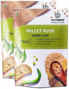 Nutribee Millet Curry Leaf Diet Rusk/Toast |No Maida and Sugar | No ...
