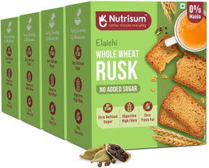 nutrisum Premium Whole Wheat Rusk High Fiber, Refined Sugar Free ...