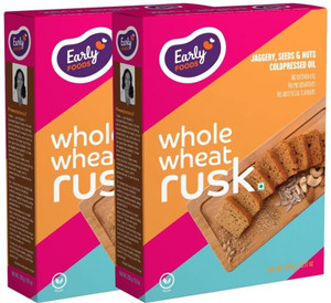 Early Foods Pack of 2 - Whole Wheat Rusk, Wheat flavored Wheat Rusk ...