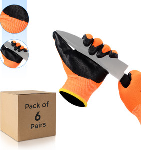 Robustt Anti Cut Safety Hand Gloves (6 Pairs) for Maintenance Work ...